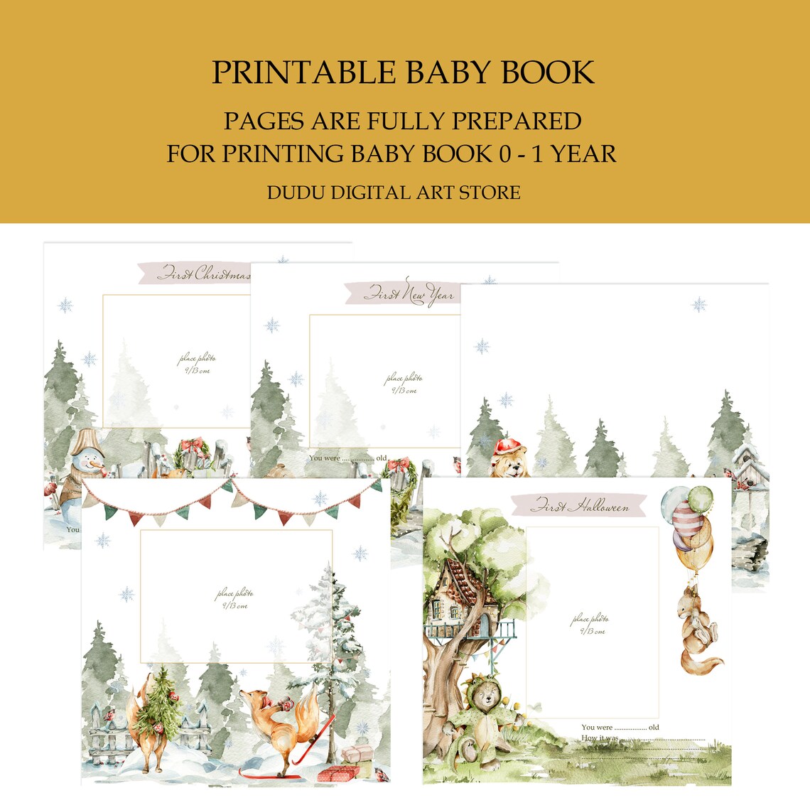 Printable Baby Milestone Memory Book, Baby Memory Book Pages, First ...