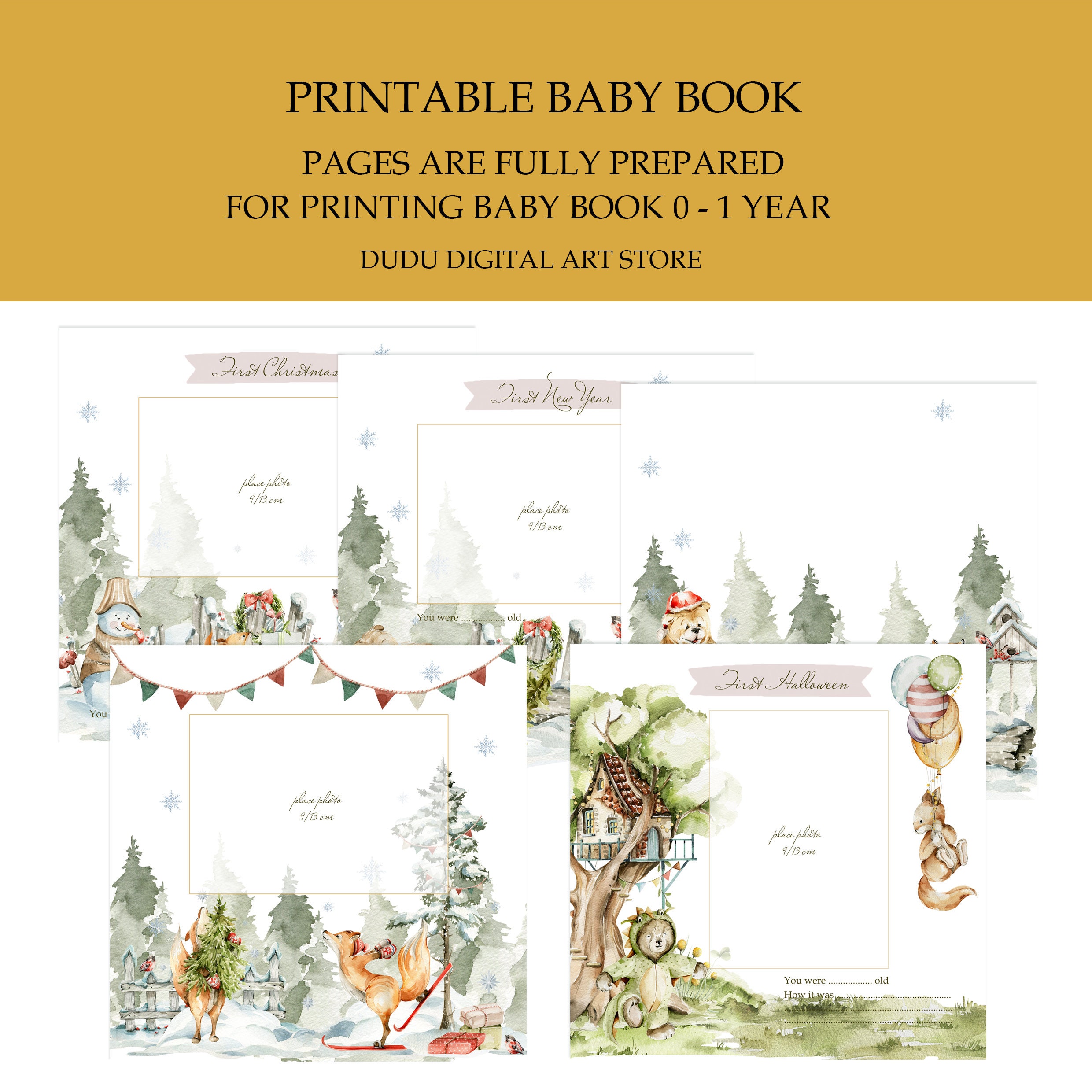 Printable Baby Milestone Memory Book, Baby Memory Book Pages, First ...