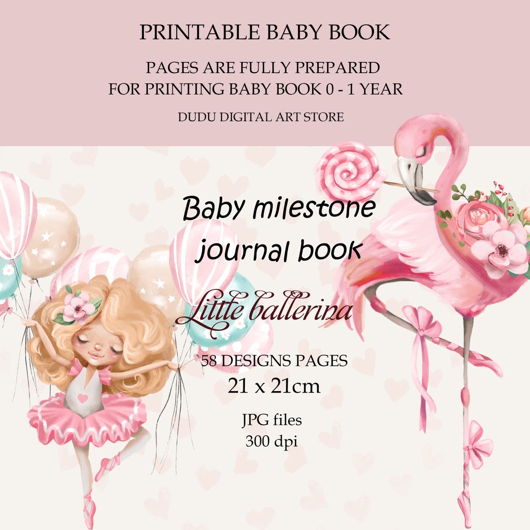 Printable Baby Girl Milestone Memory Book, Baby Memory Book Pages ...