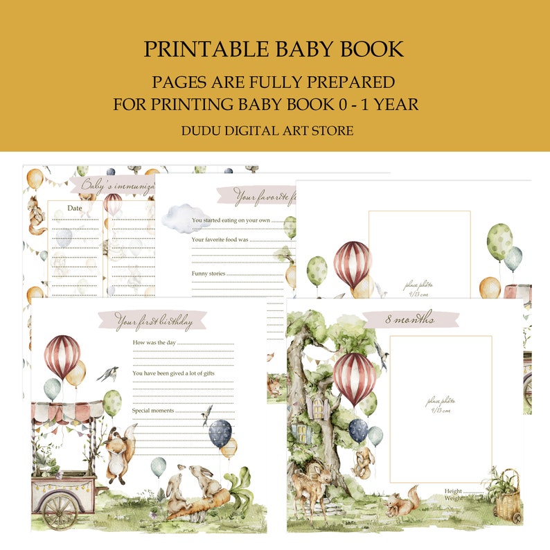 Printable Baby Milestone Memory Book, Baby Memory Book Pages, First ...