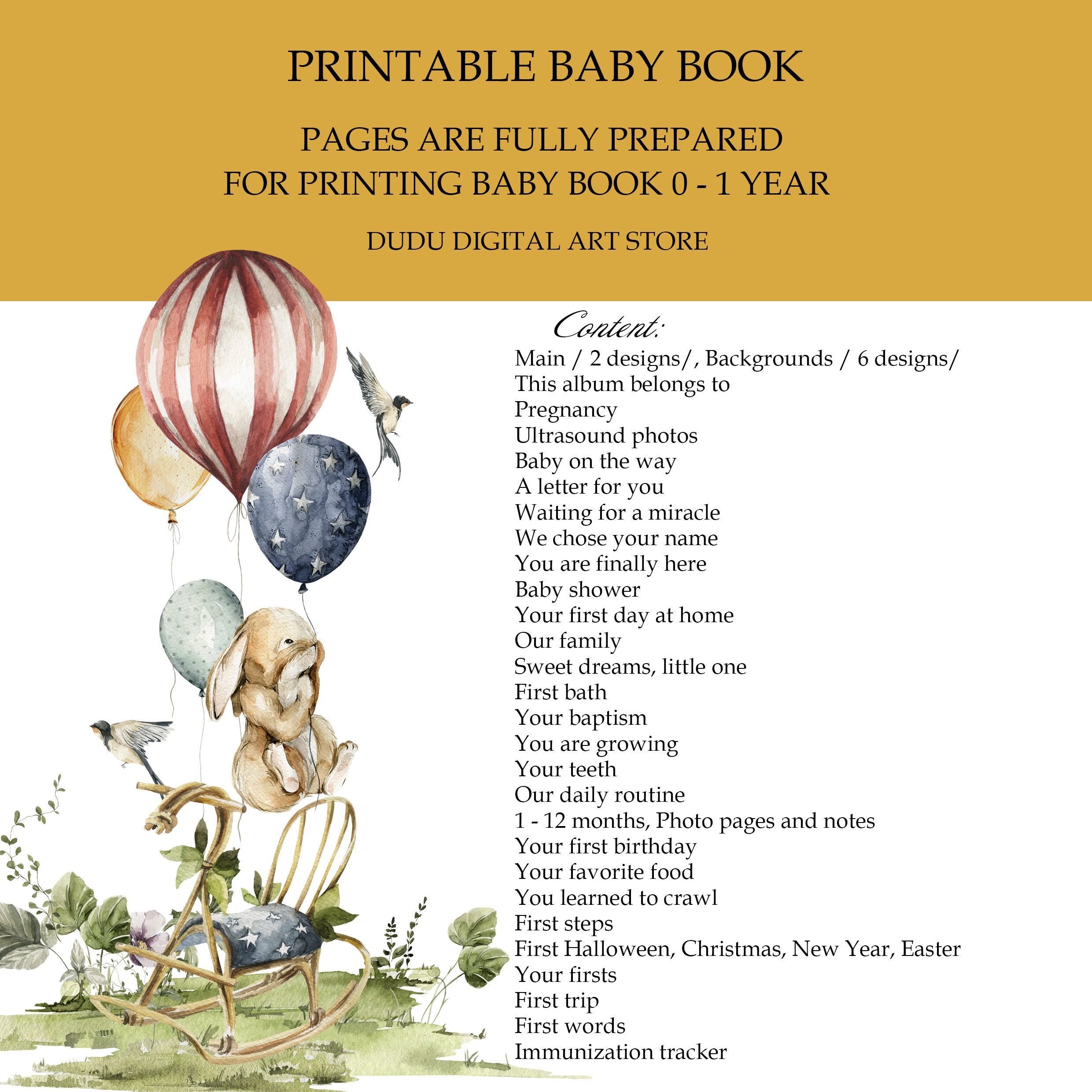 Printable Baby Milestone Memory Book, Baby Memory Book Pages, First ...