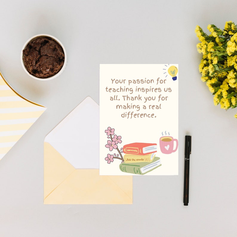 Printable Teacher Appreciation Thank You Note Teacher Appreciation ...