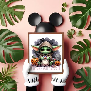 Grogu Halloween Watercolor Splash, Clipart Images, Graphics and Artwork ...
