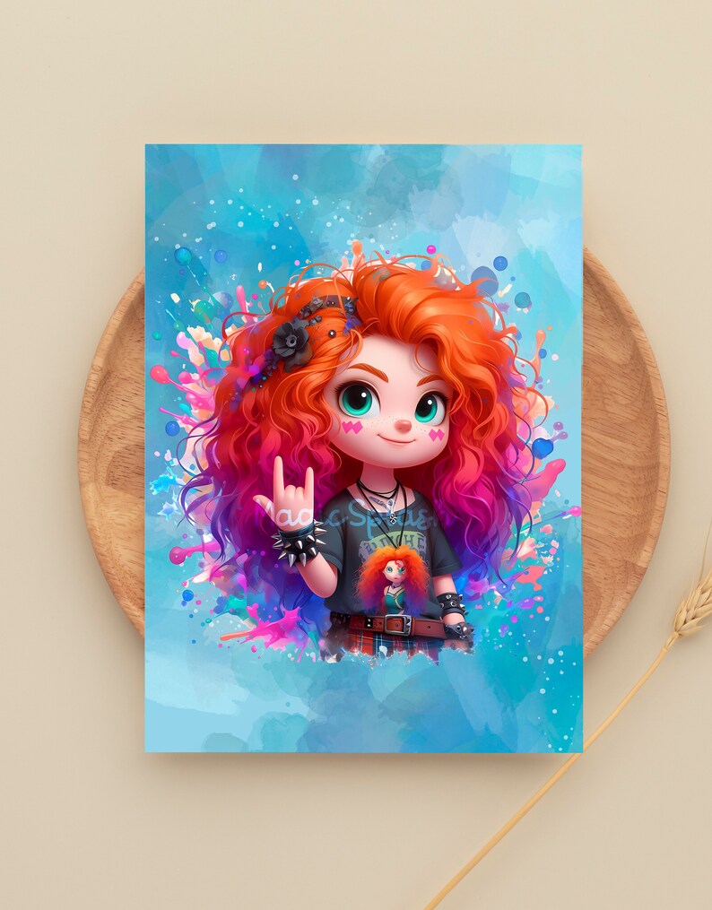 Merida Punk Rock Watercolor Splash, Clipart Images, Graphics and ...
