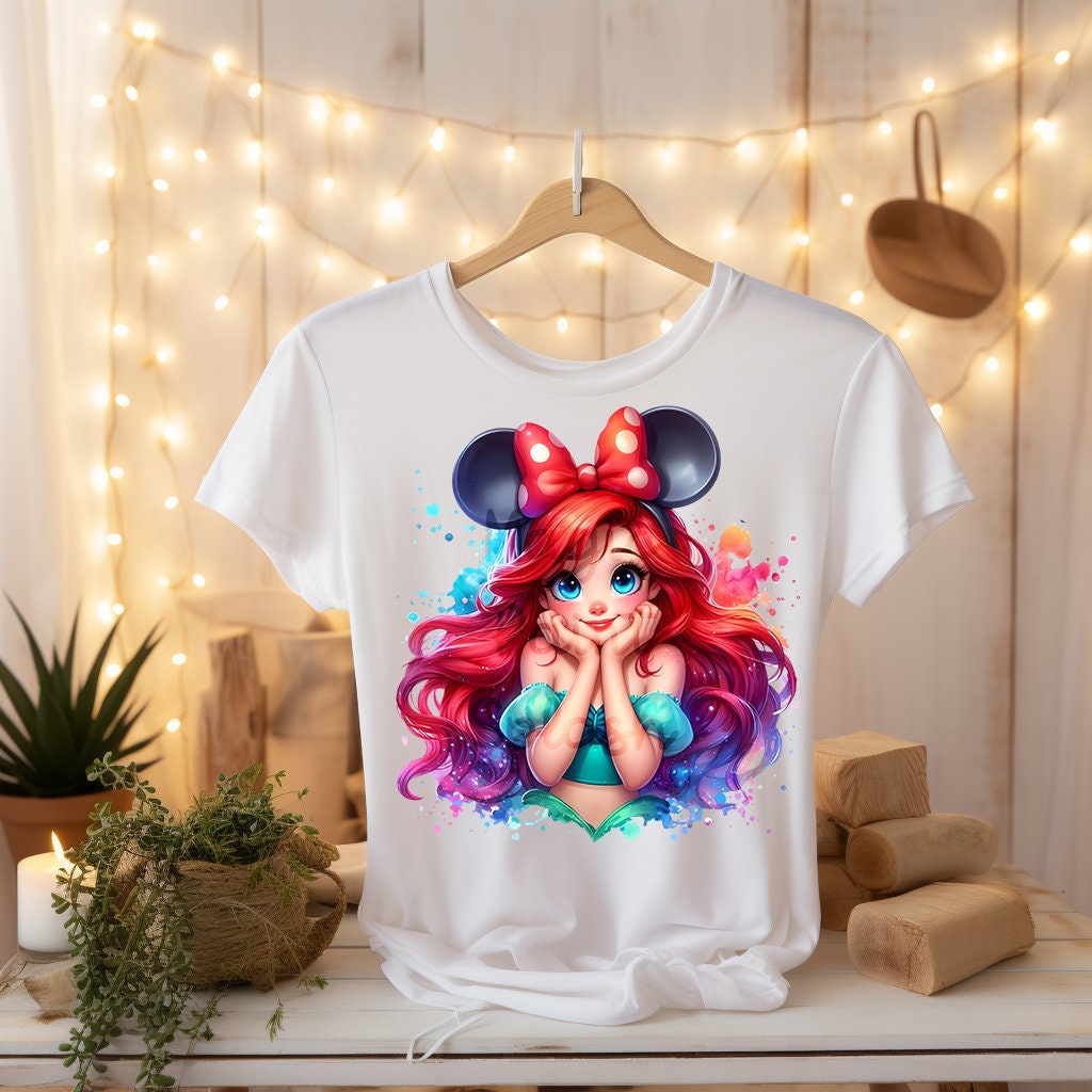 Ariel With Mickey Ears, Watercolor PNG Clipart (digital Download) - Etsy
