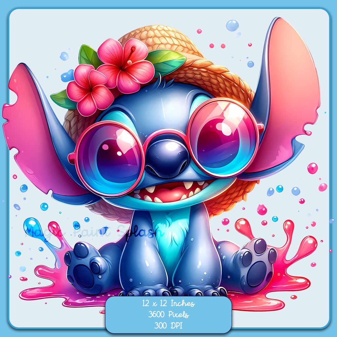 Summertime Stitch Watercolor Splash, Clipart Images, Graphics and ...