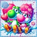 Yoshi Valentine Watercolor Splash, Clipart Images, Graphics and Artwork ...