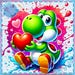 Yoshi Valentine PNG: Watercolor Dragon Clipart (digital Download) - Etsy