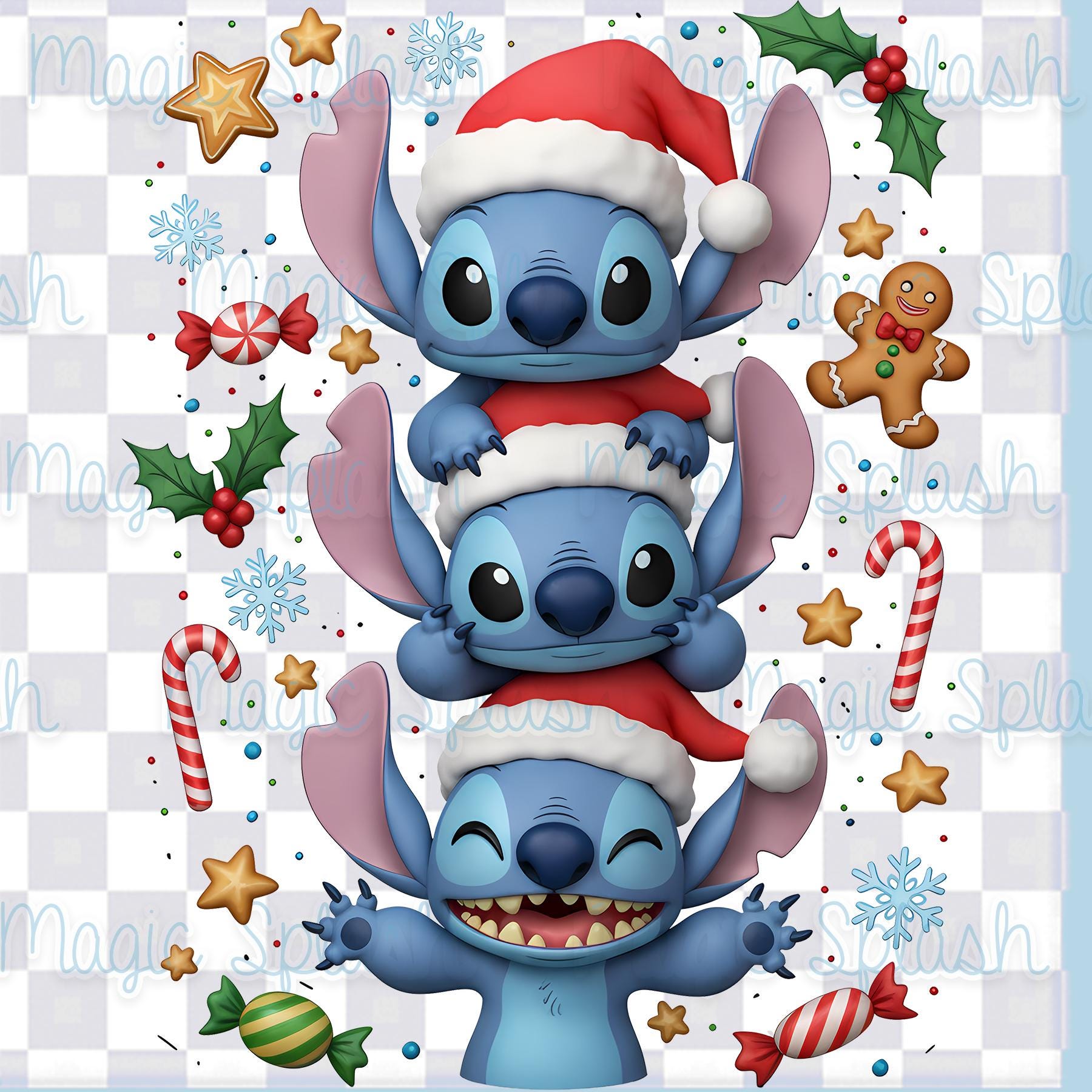 Christmas Stitchmas PNG: Holiday Character Art (digital Download) - Etsy