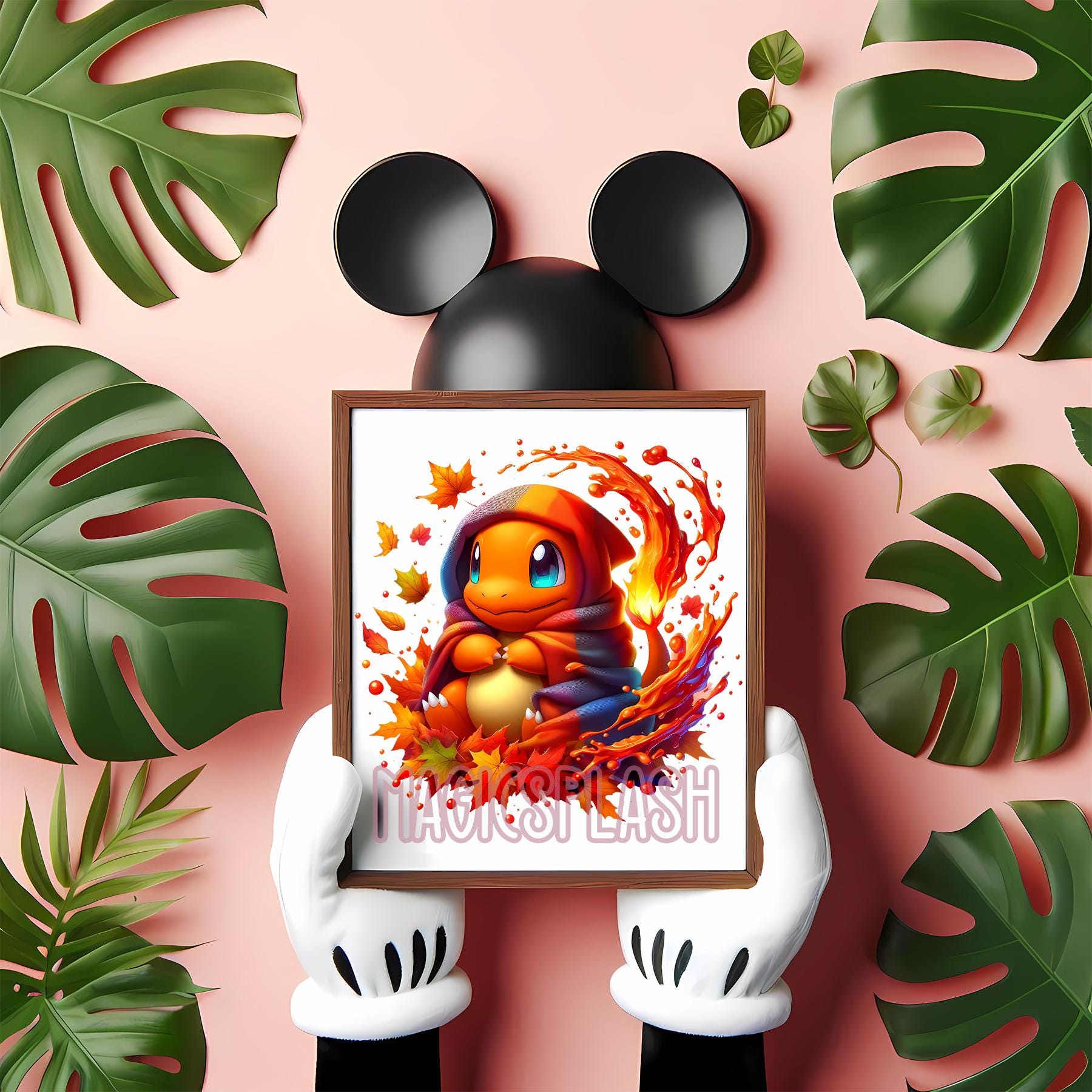 Fall Charmander Watercolor Clipart, Cozy Autumn PNG (digital Download ...