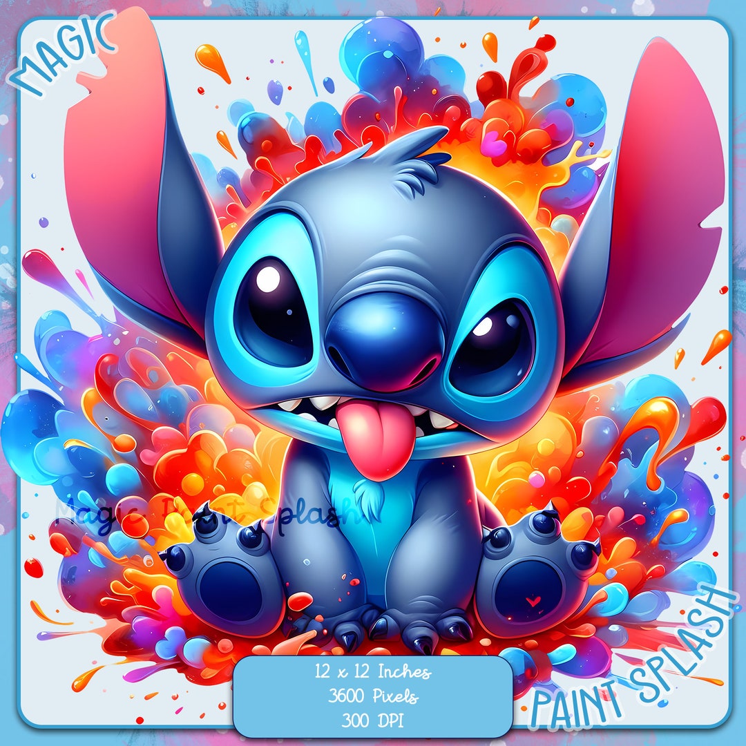 Stitch 'yuk' Grouchy Watercolor Splash, Clipart Images, Graphics and ...