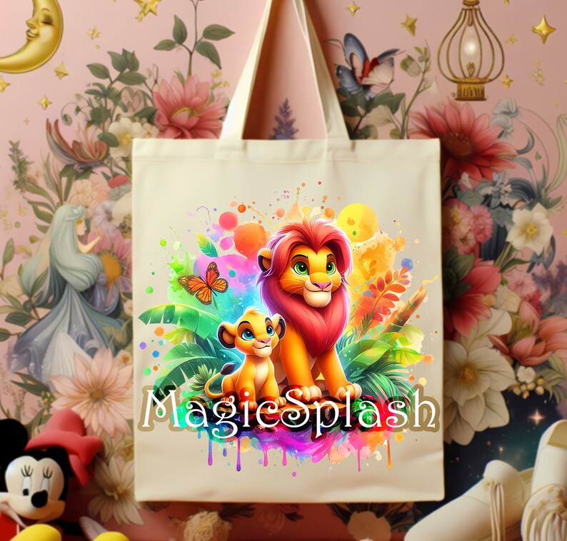 Mufasa and Simba Watercolor Splash PNG: Lion King Art (digital Download ...
