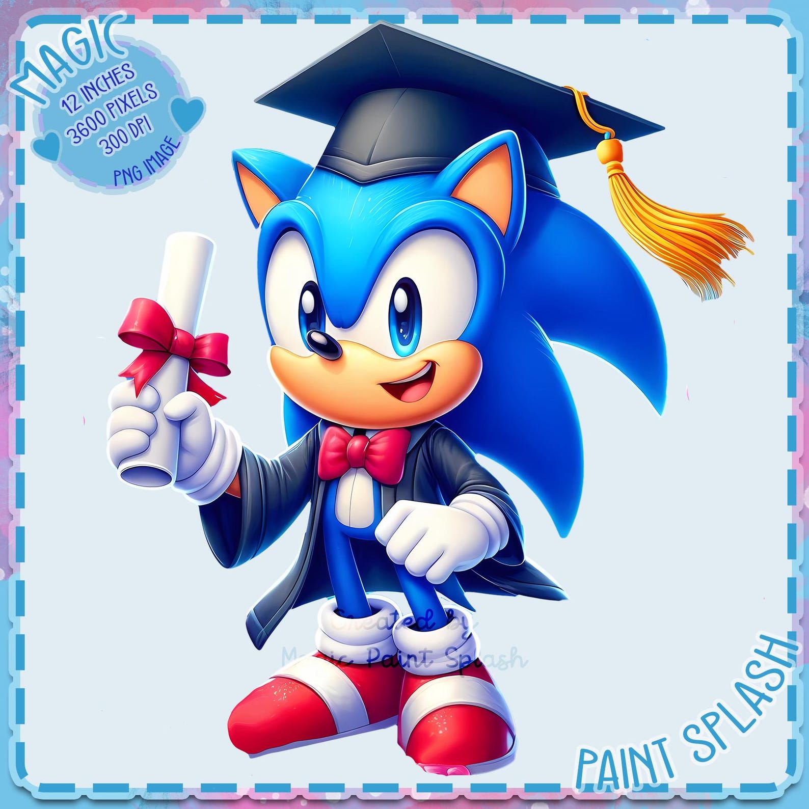 Sonic Diploma Graduation No Splash PNG Image, Clipart Images, Graphics ...