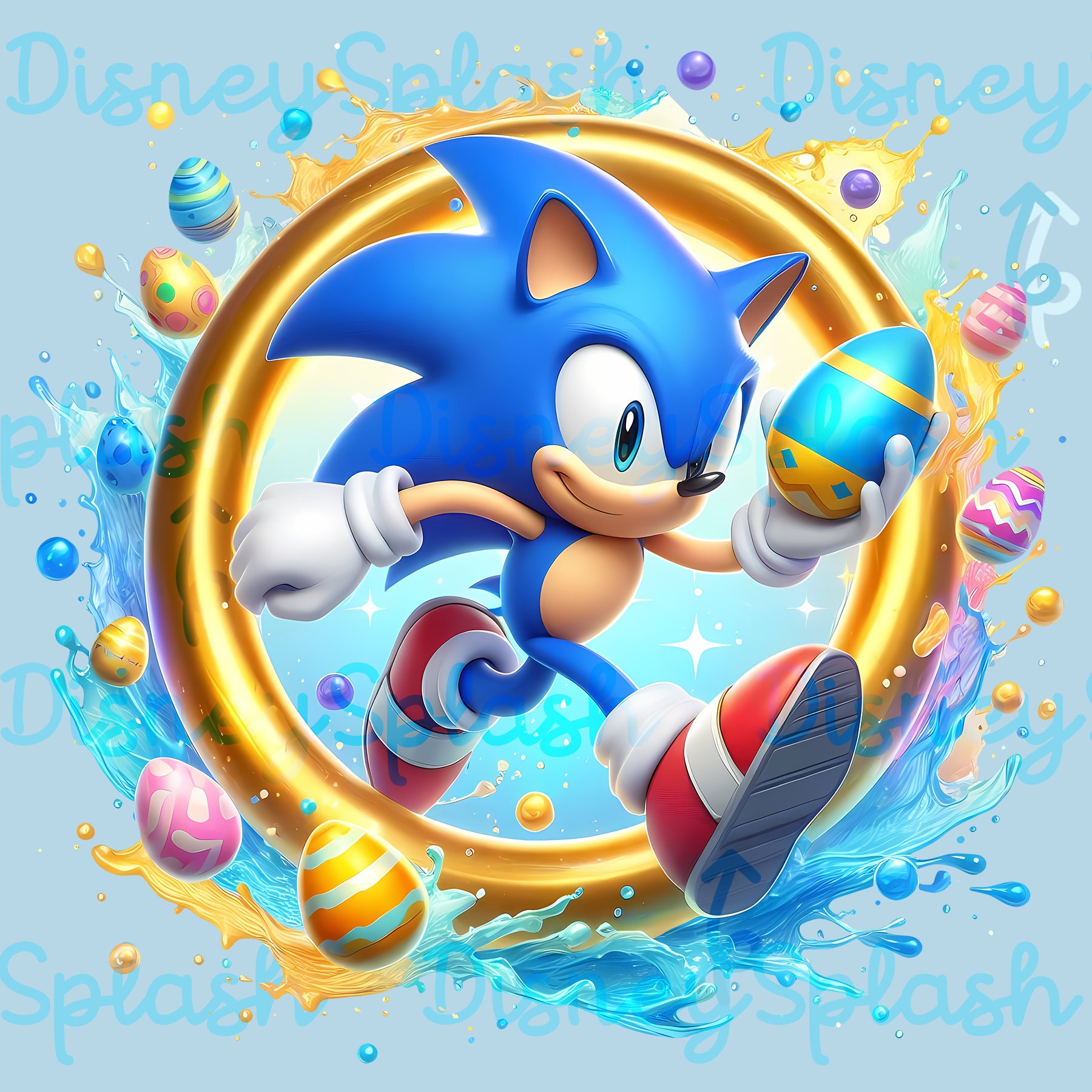 Sonic Easter Dash Watercolor Splash, Clipart Images, Graphics and ...