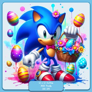 Sonic Easter Watercolor Splash, Clipart Images, Graphics and Artwork ...