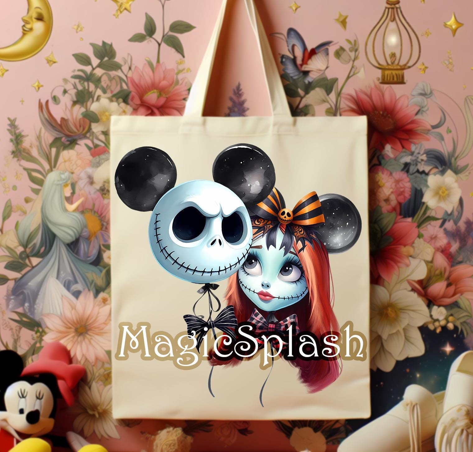 Jack and Sally Balloons Watercolor PNG: Nightmare Christmas Clipart ...