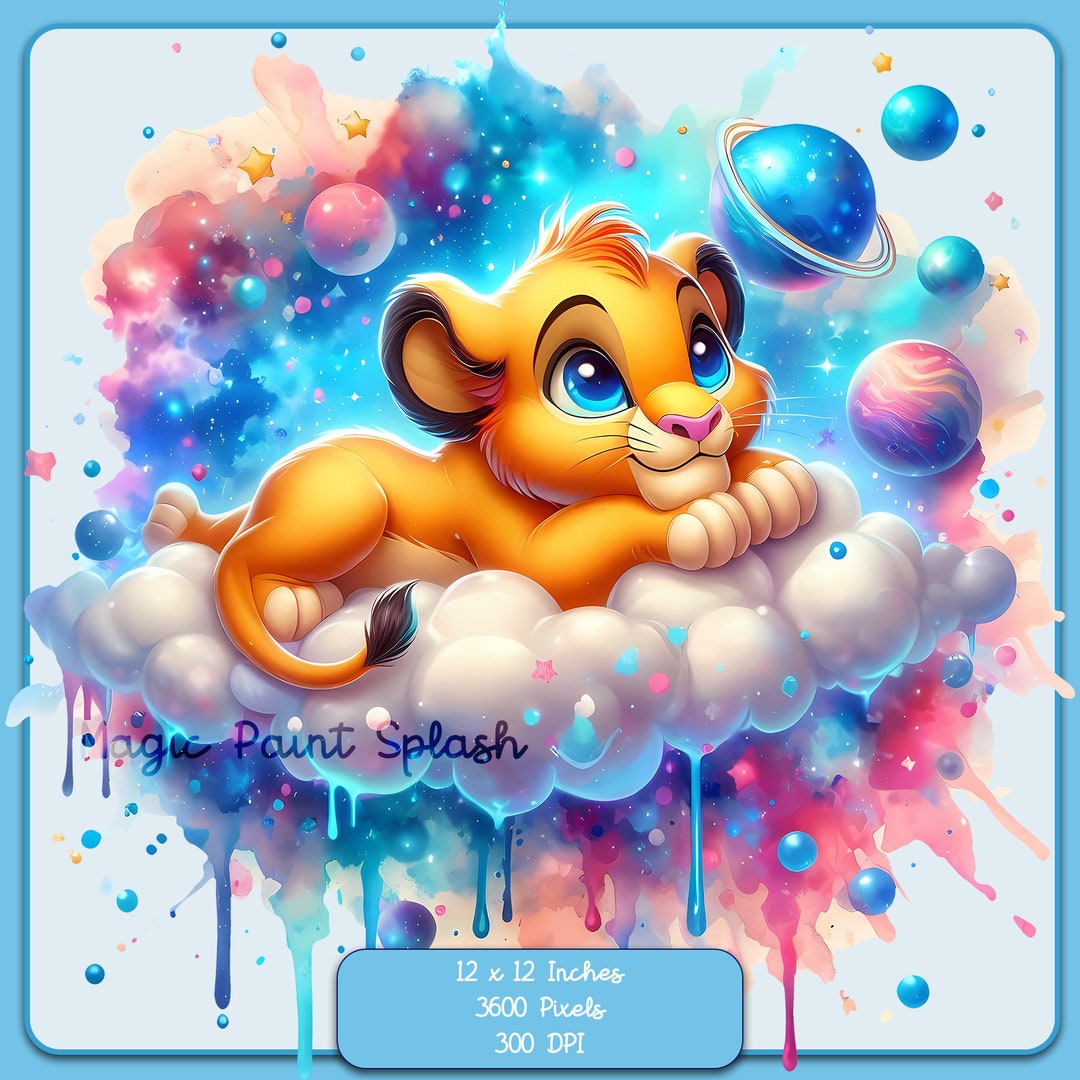 Simba Galaxy Watercolor Splash, Clipart Images, Graphics and Artwork ...