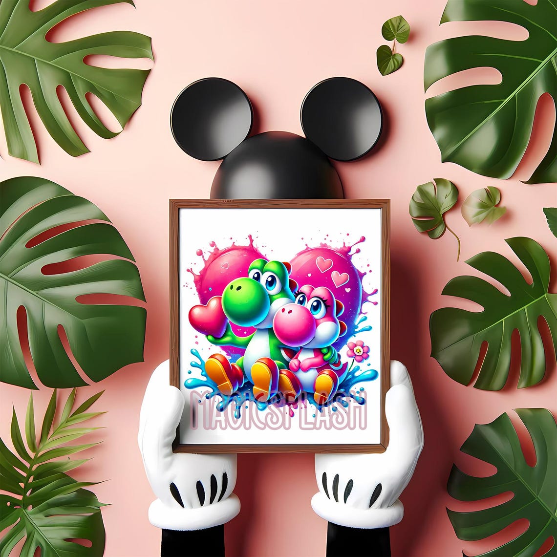Yoshi Valentine PNG: Watercolor Dragon Clipart (digital Download) - Etsy