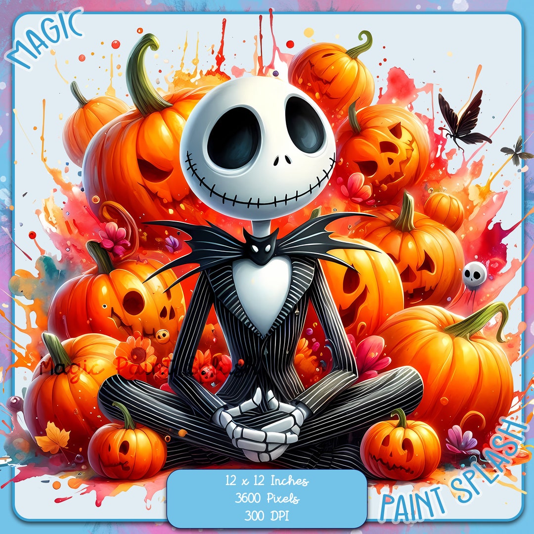 Jack's Halloween Watercolor Clipart: Nightmare Before Christmas PNG ...