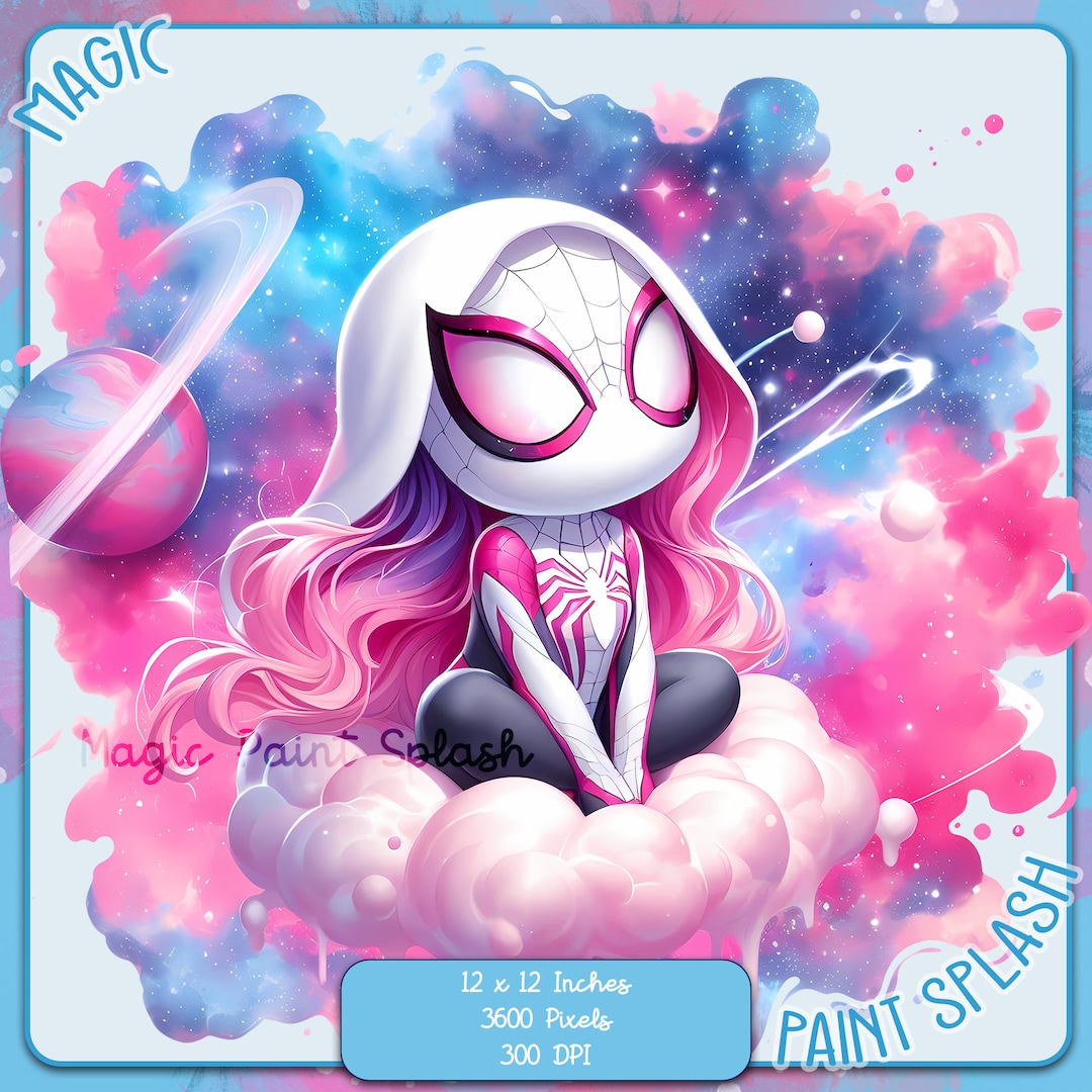 Spidey Girl Galaxy Watercolor Splash, Clipart Images, Graphics and ...
