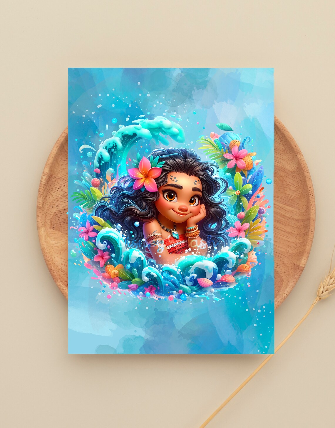 Moana Ocean Frame Watercolor Splash, Clipart Images, Graphics and ...