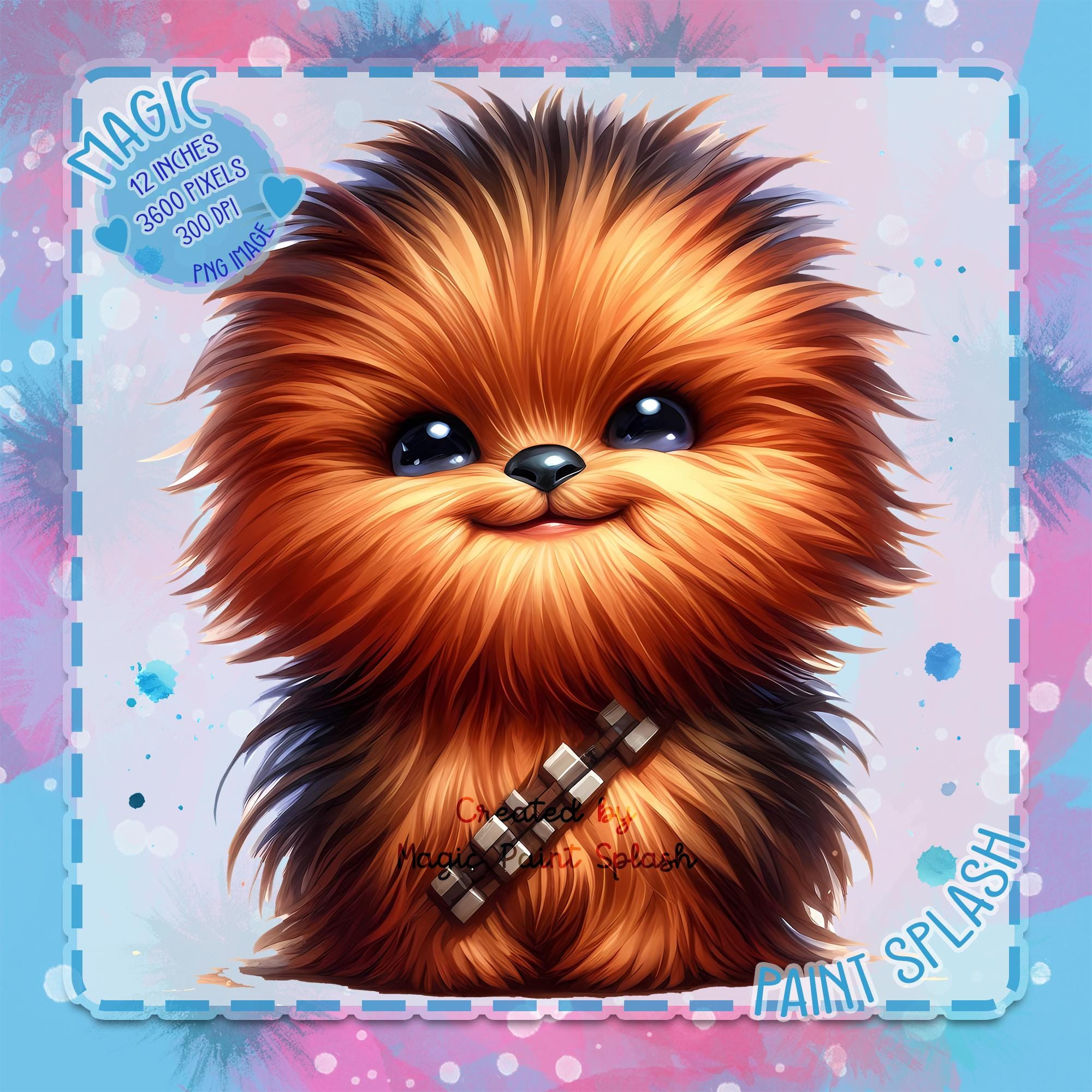 Baby Chewbacca Clipart Image, Star Wars Graphics (PNG) - Etsy