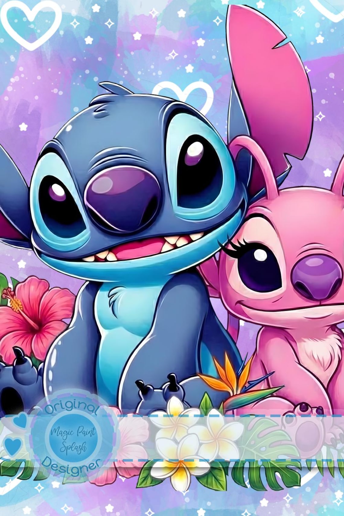Stitch and Angel PNG Clipart, Kawaii Lilo and Stitch Couple Art for ...