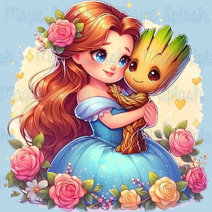 Belle and Baby Groot PNG Image, Clipart Images, Graphics and Artwork ...