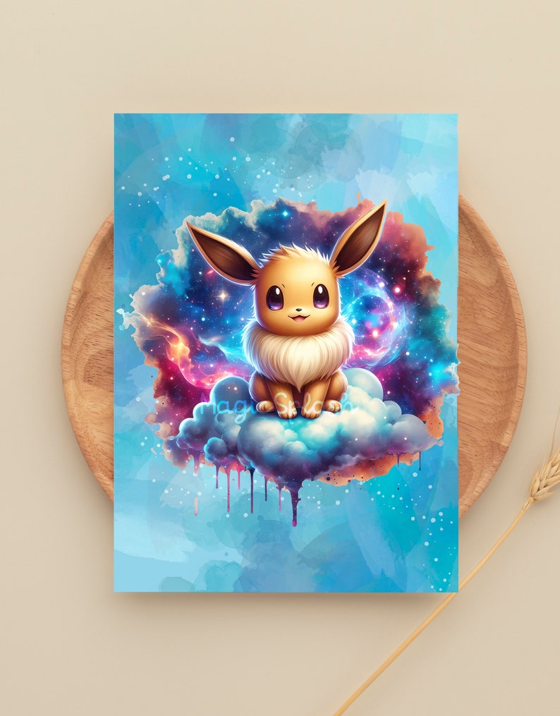Eevee Galaxy Clipart: Watercolor Splash PNG (digital Download) - Etsy