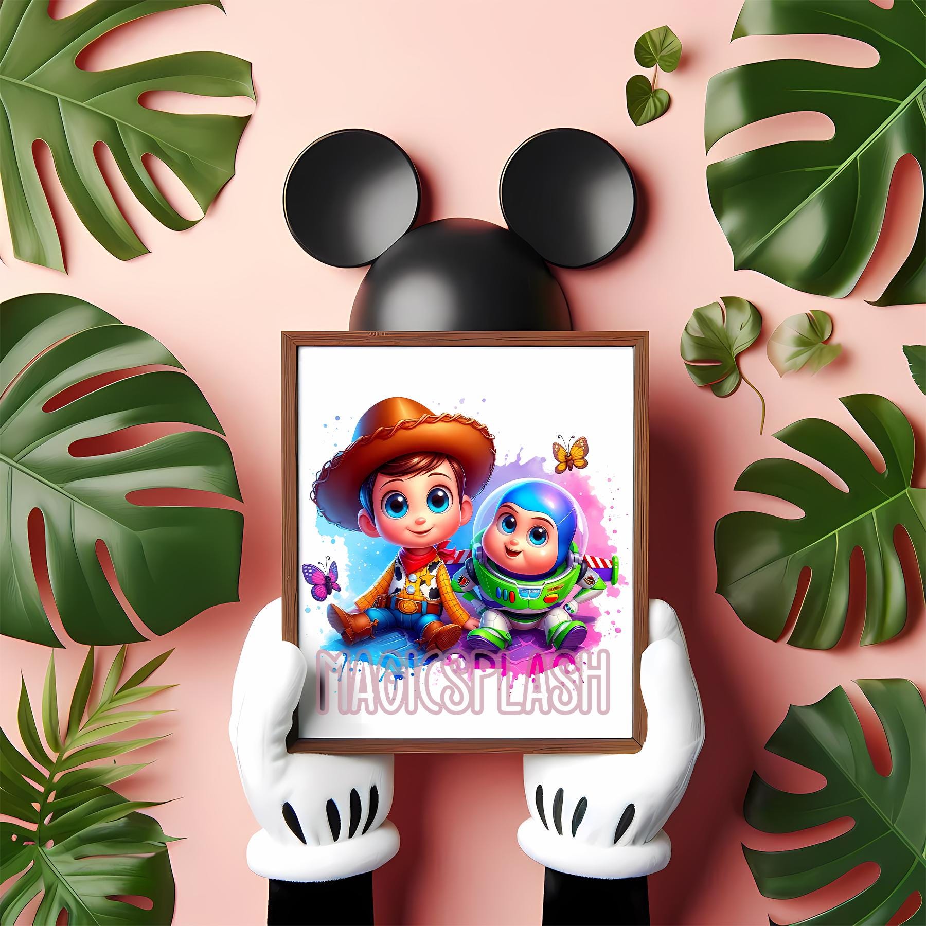 Baby Woody and Buzz Watercolor Clipart: Rainbow PNG Images (digital ...