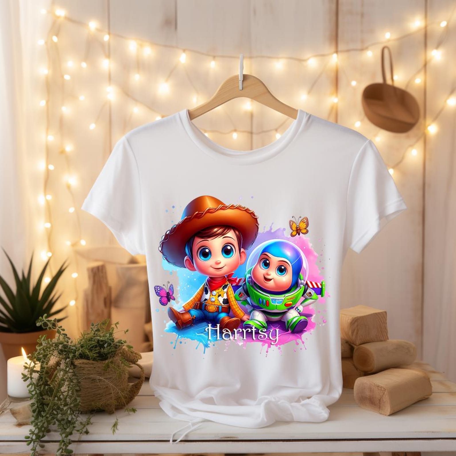 Baby Woody and Buzz Watercolor Clipart: Rainbow PNG Images (digital ...