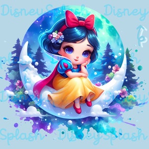 Snow White Moon Watercolor Splash, Clipart Images, Graphics and Artwork ...