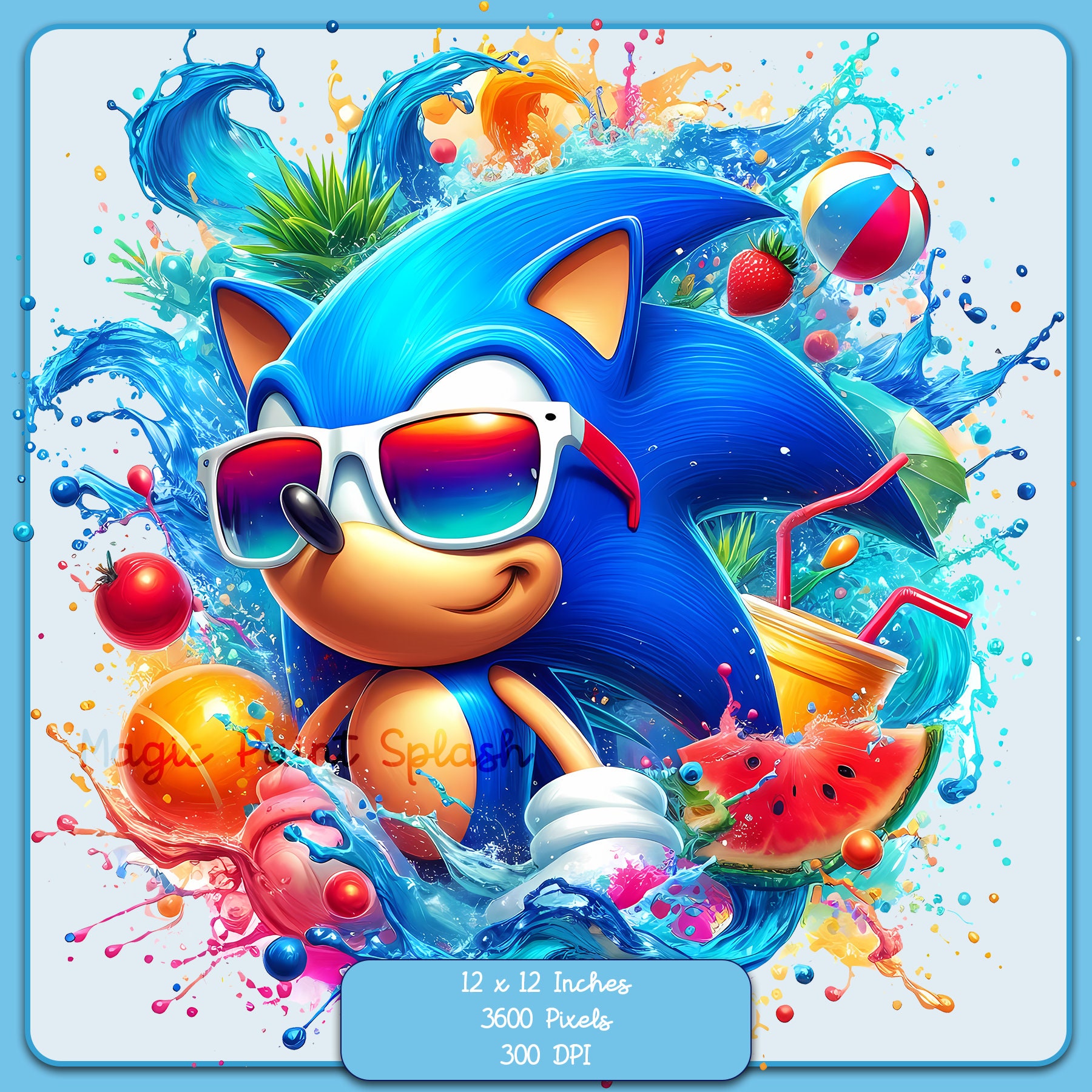 Sonic Easter Watercolor Splash, Clipart Images, Graphics and Artwork ...