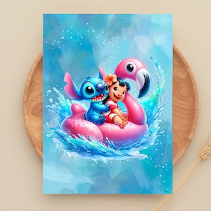 5 Lilo and Stitch Flamingo Floatie PNG Clipart: Summer Graphics ...