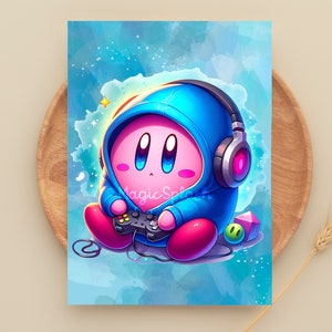 Kirby Gamer Watercolor Splash, Clipart Images, Graphics and Artwork ...