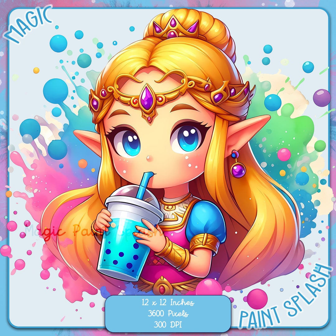 Zelda Boba Watercolor Splash, Clipart Images, Graphics and Artwork ...
