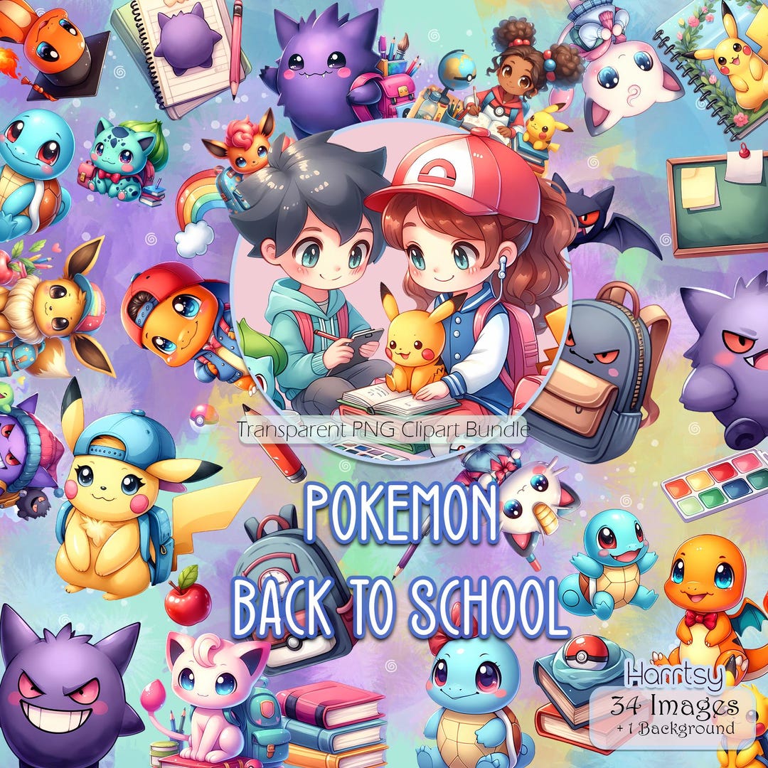Back to School Poke Clipart Set, School Aesthetic, Transparent Images ...