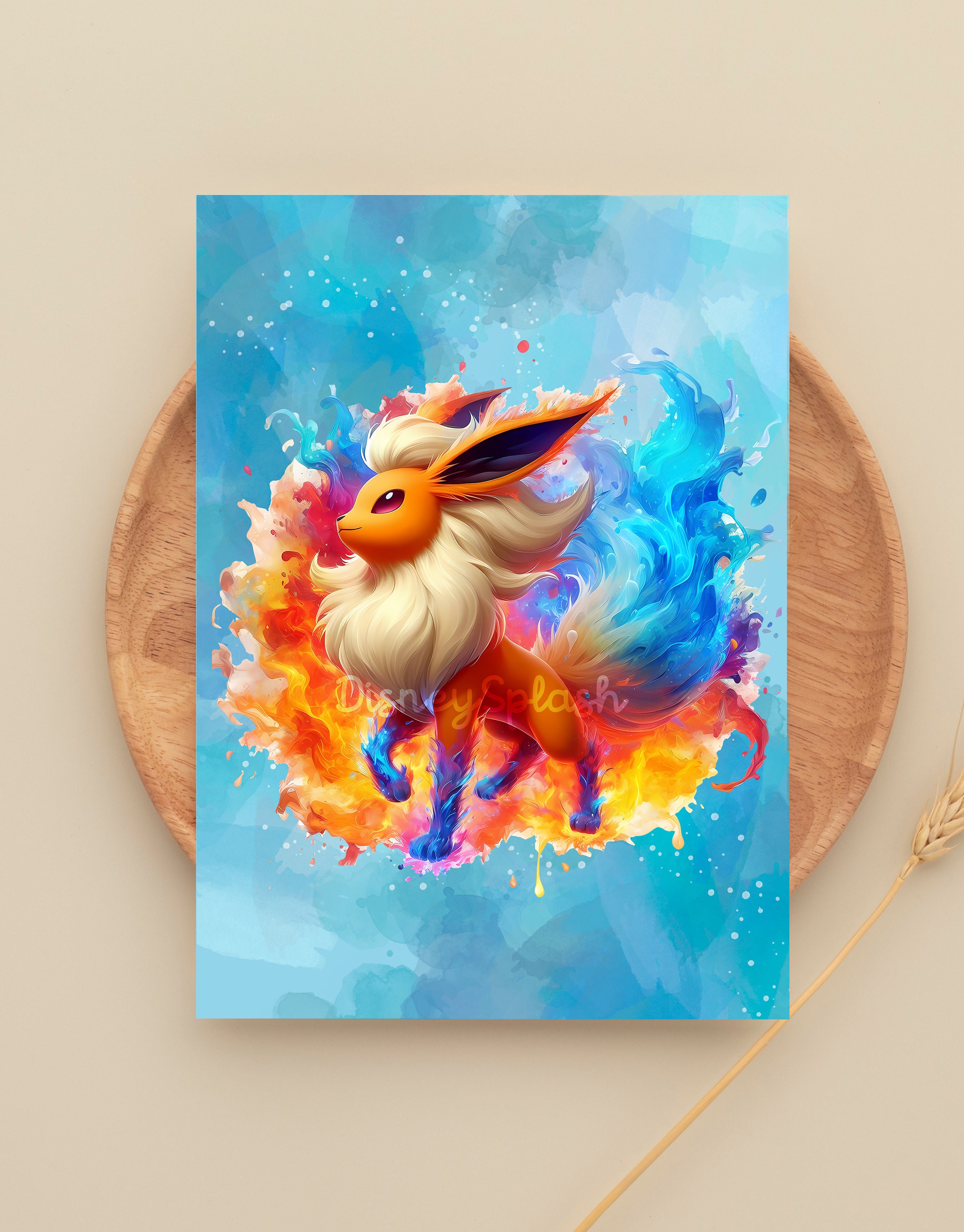 Flareon Watercolor Splash, Clipart Images, Graphics and Artwork ...