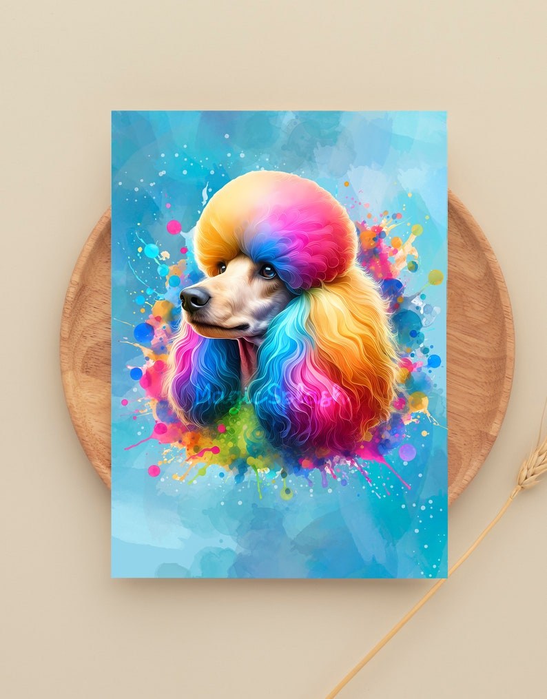 Rainbow Poodle Watercolor Splash Art: PNG Image (digital Download) - Etsy