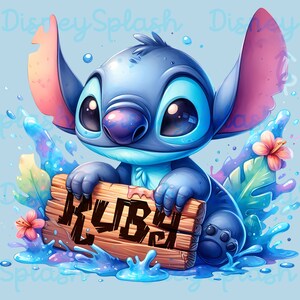 Personalized Stitch Sign: Watercolor Splash Clipart (digital Download ...