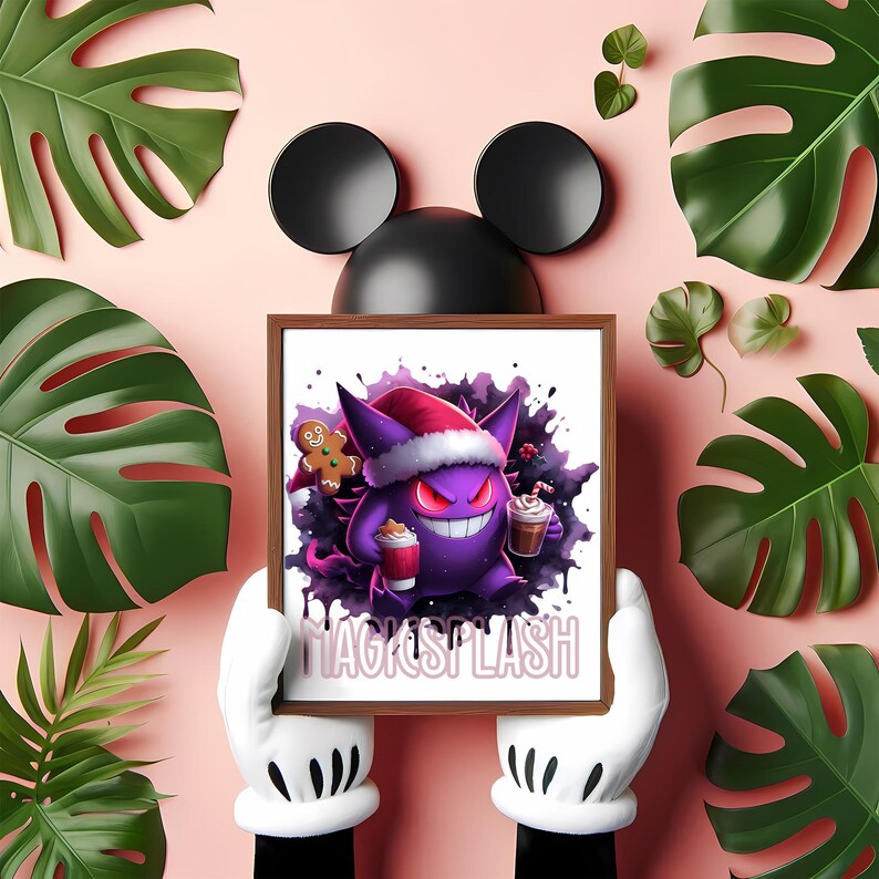 Christmas Snack Gengar Watercolor Splash, Clipart Images, Graphics and ...