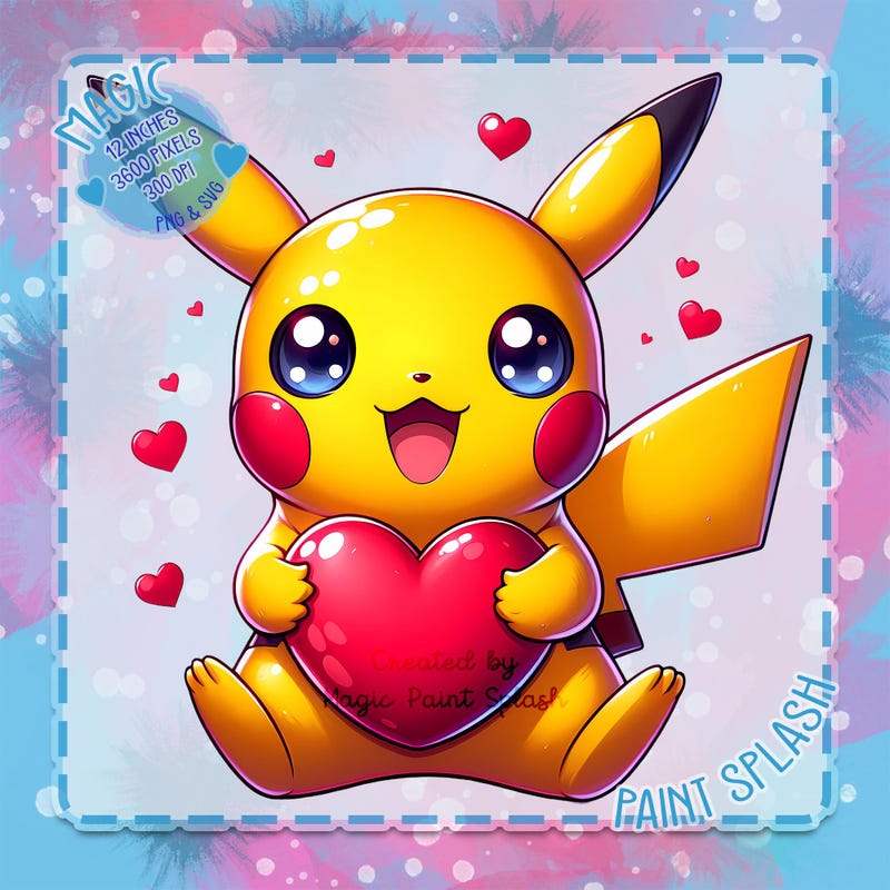 Pikachu Heart - Etsy