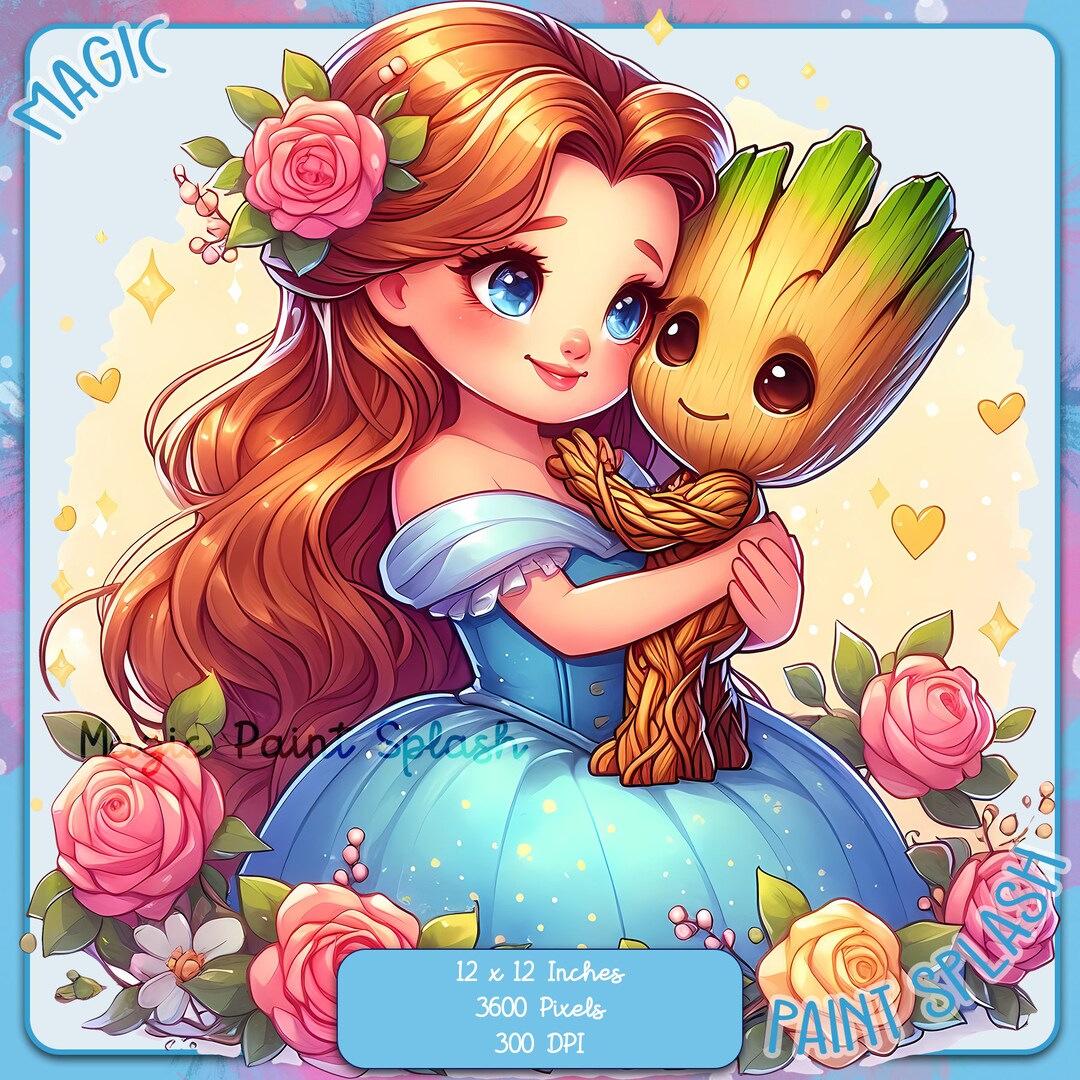 Belle and Baby Groot PNG Image, Clipart Images, Graphics and Artwork ...