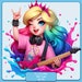 Aurora Punk Rock Watercolor Splash, Clipart Images, Graphics and ...
