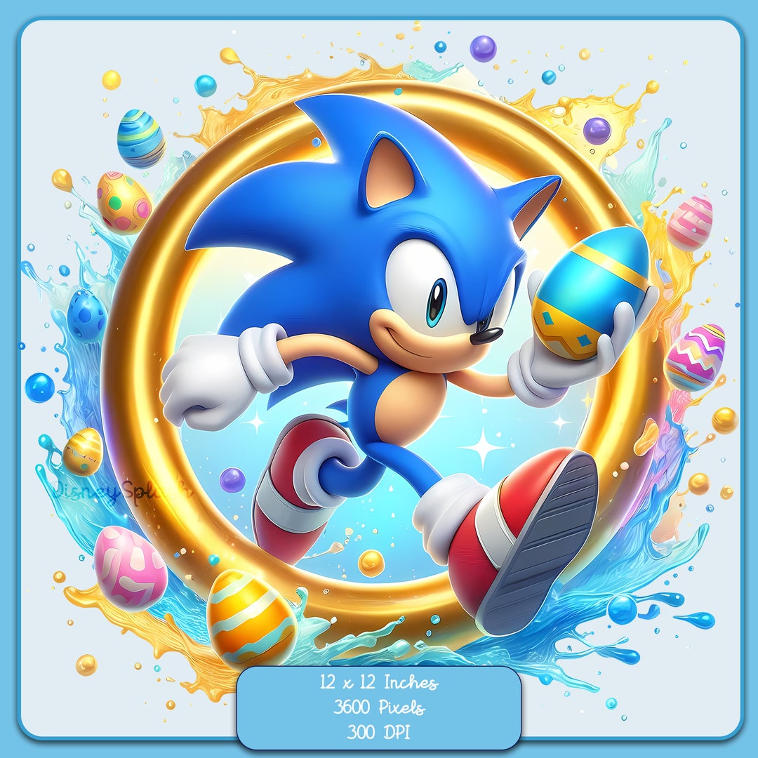 Sonic Easter Dash Watercolor Splash, Clipart Images, Graphics and Artwork, Rainbow Aesthetic ...