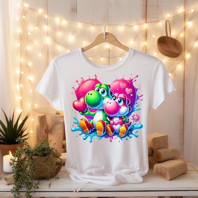 Yoshi Valentine PNG: Watercolor Dragon Clipart (digital Download) - Etsy