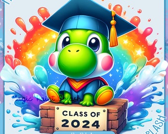 Yoshi Diploma Graduation Watercolor Splash, Clipart Images, Graphics ...
