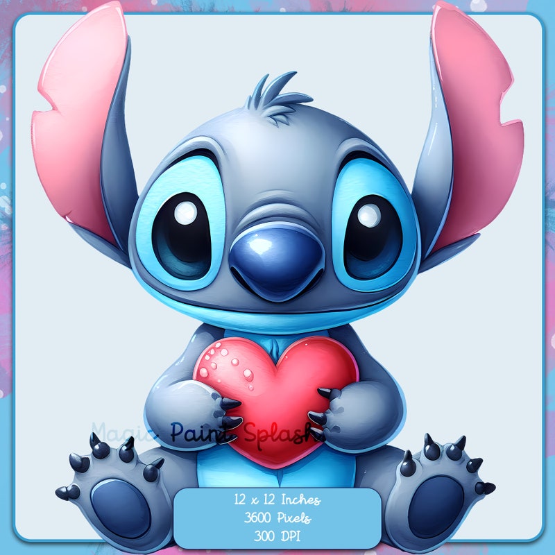 Stitch Holding Heart - Etsy