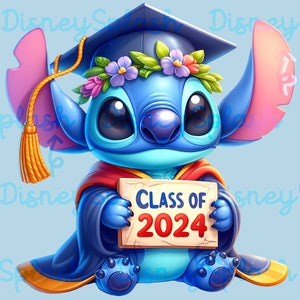 Stitch Graduation 2024 Clipart Images, Graphics and Artwork, Rainbow ...