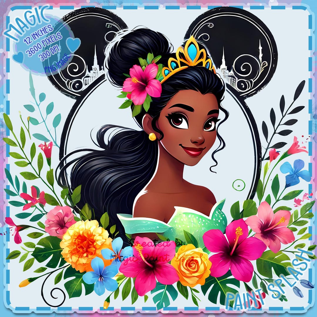 Tiana Frame Watercolor Splash, Clipart Images, Graphics and Artwork ...